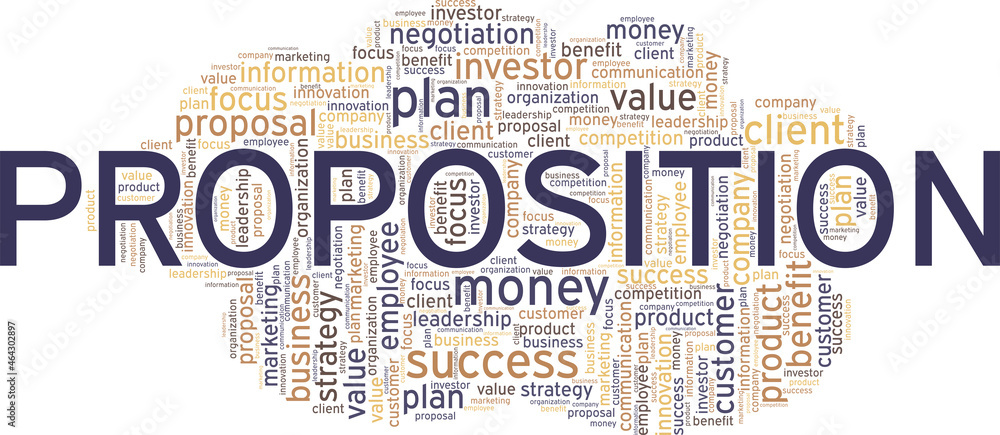 Proposition vector illustration word cloud isolated on white background ...