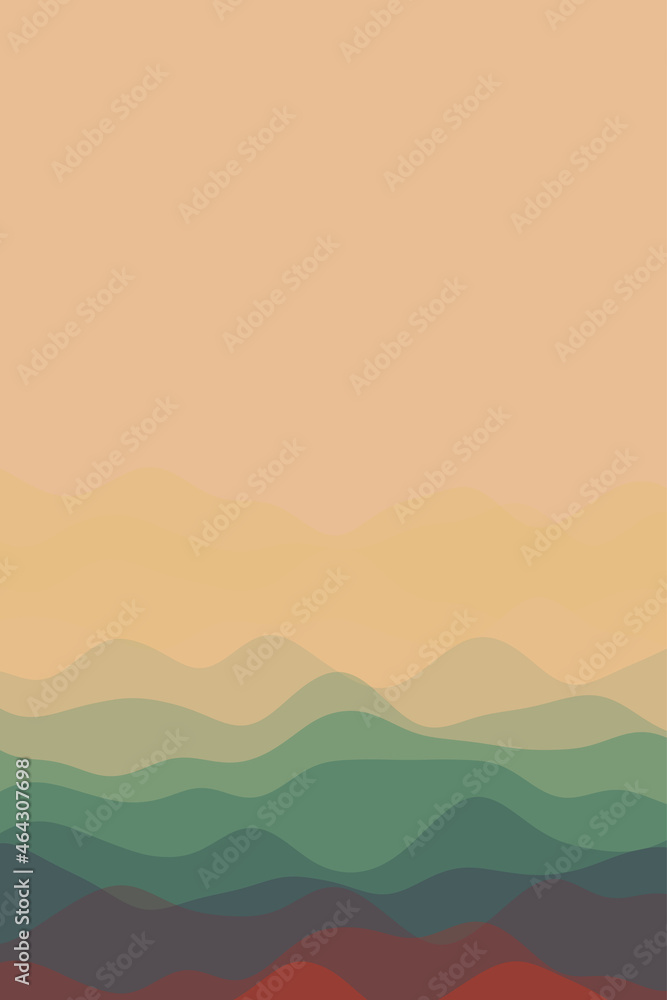 Cover page template. Page template with soft curves in contrast red ...