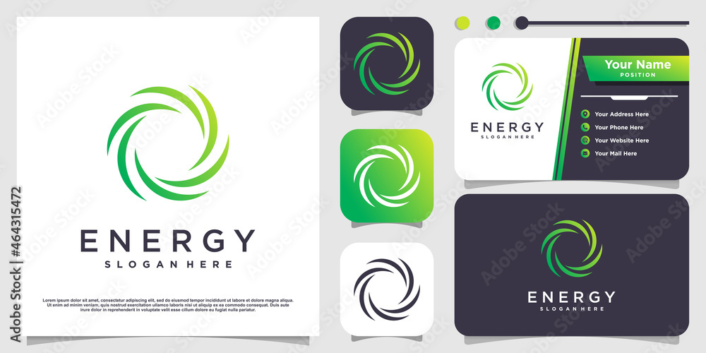 Energy logo design with creative element Premium Vector Stock Vector ...