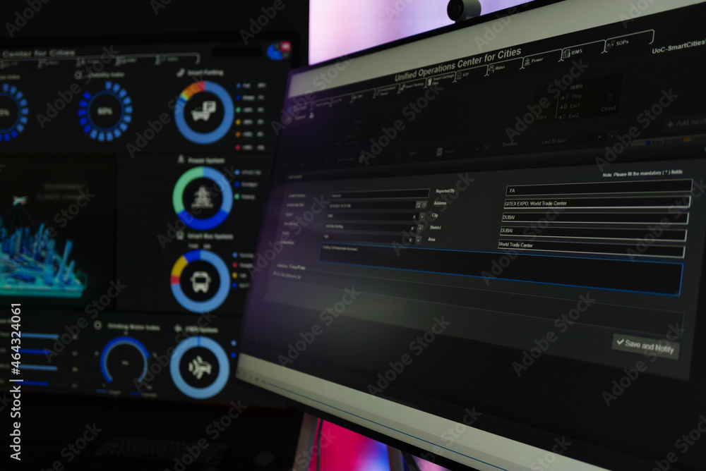 Smart city futuristic technology controls Stock Photo | Adobe Stock