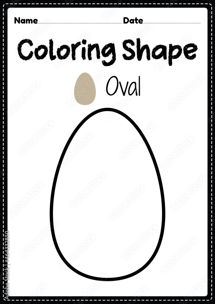 Oval coloring page for preschool, kindergarten & Montessori kids to ...
