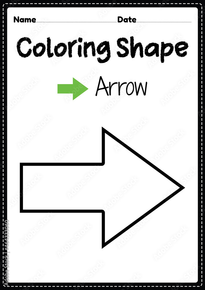 Arrow coloring page for preschool, kindergarten & Montessori kids to ...
