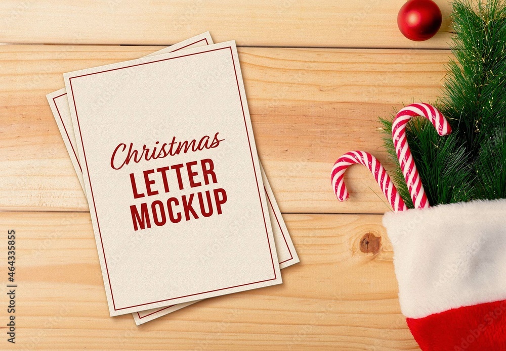 Christmas Letter Mockup Stock Template | Adobe Stock