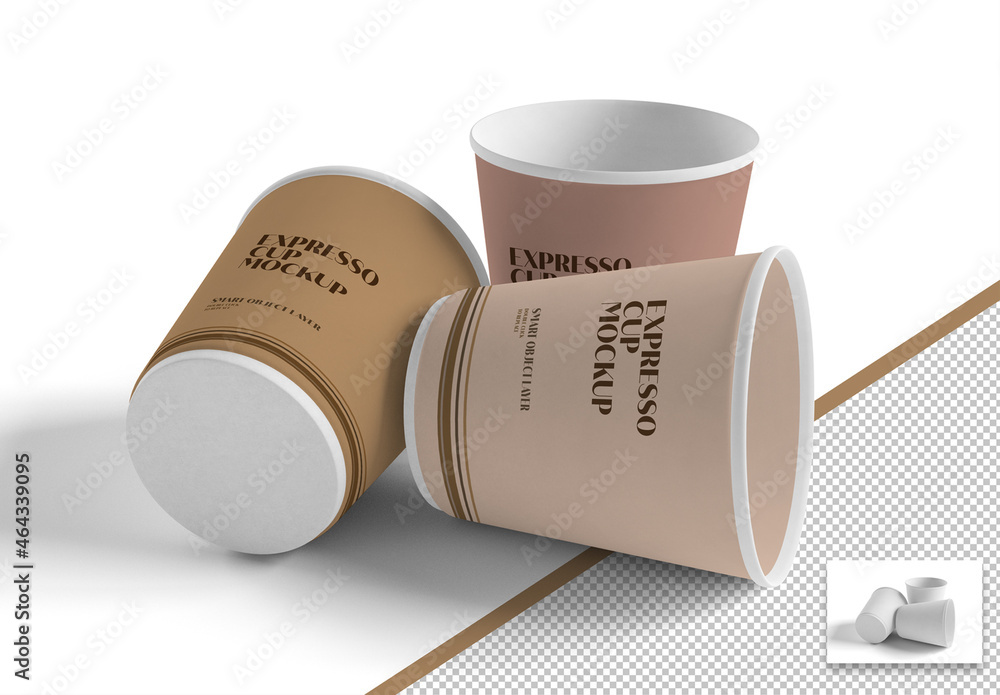 Mockup of an Expresso Paper Сup Stock Template | Adobe Stock