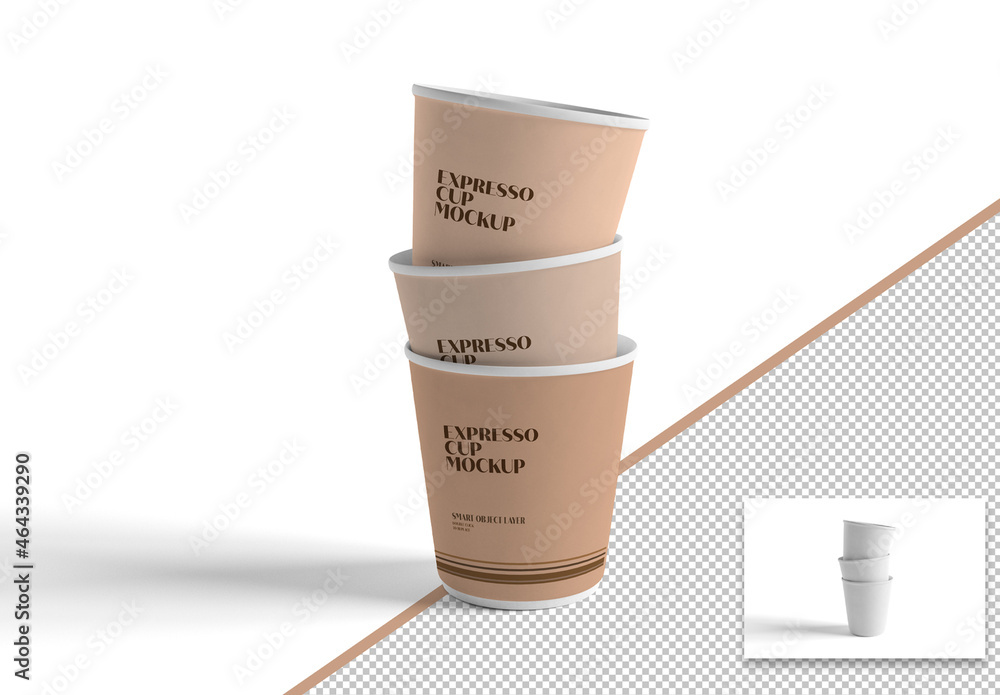 Mockup of an Expresso Paper Сup Stock Template | Adobe Stock