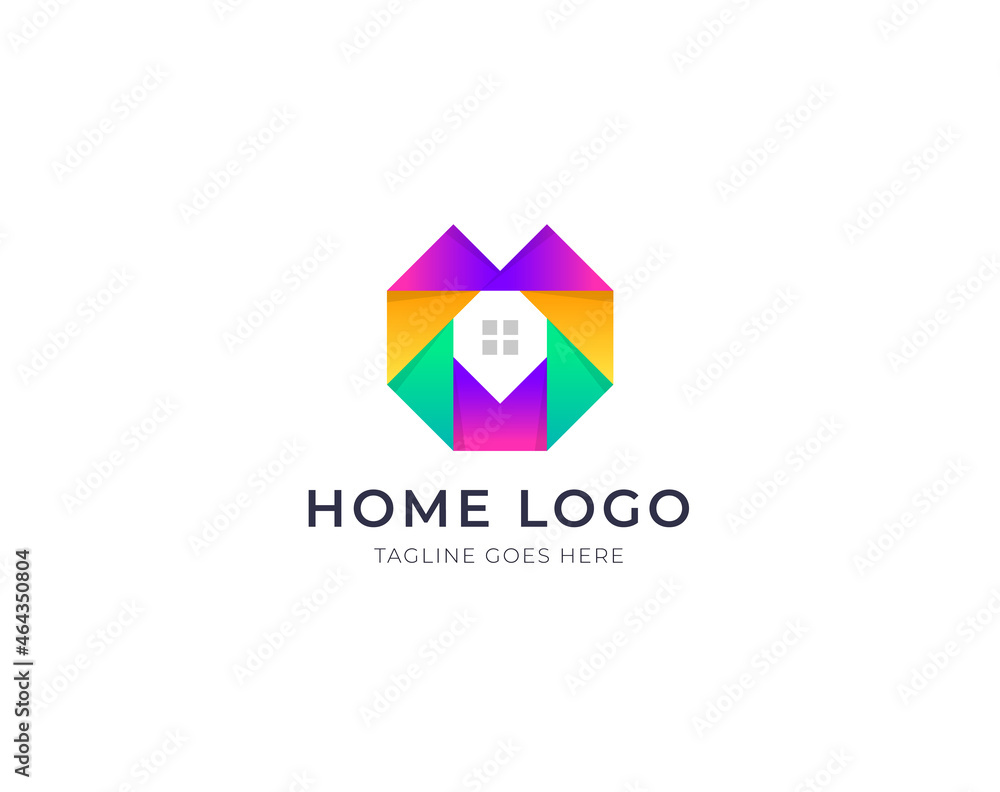 Colorful Home Logo design Vector Template Stock Vector | Adobe Stock