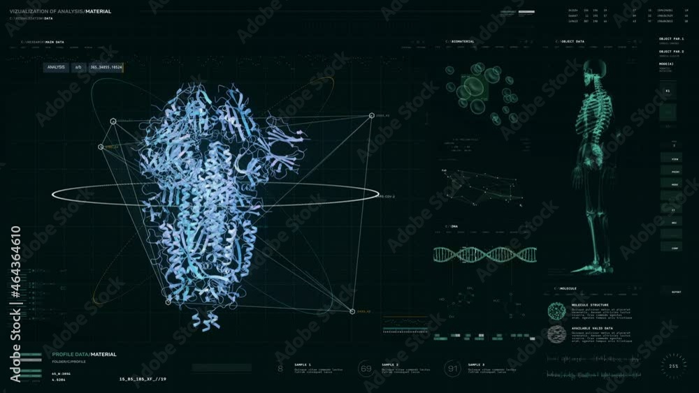 Medical system interface investigating the disease molecules. Medical ...