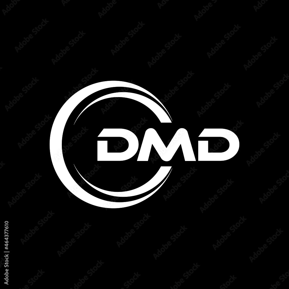 Vecteur Stock DMD letter logo design with black background in ...
