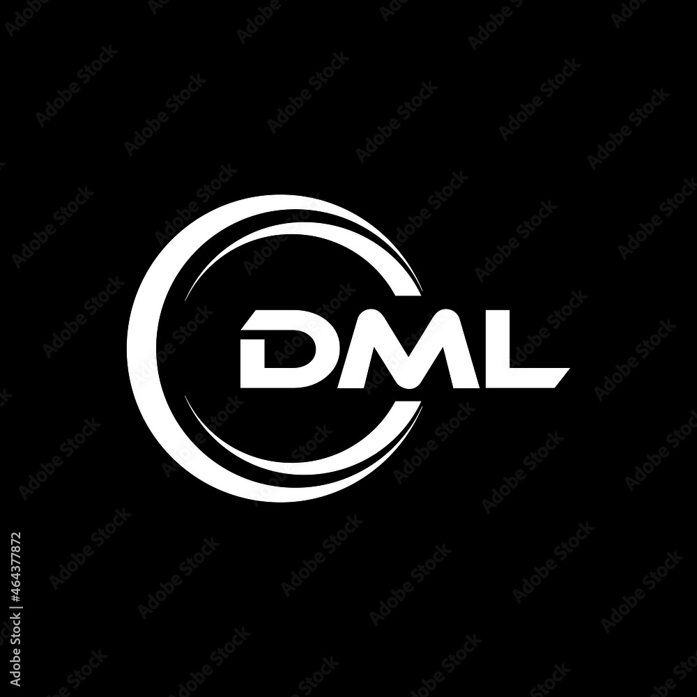 DML letter logo design with black background in illustrator, vector ...