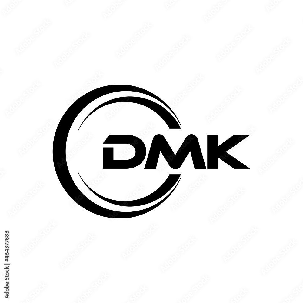 Vecteur Stock DMK letter logo design with white background in ...