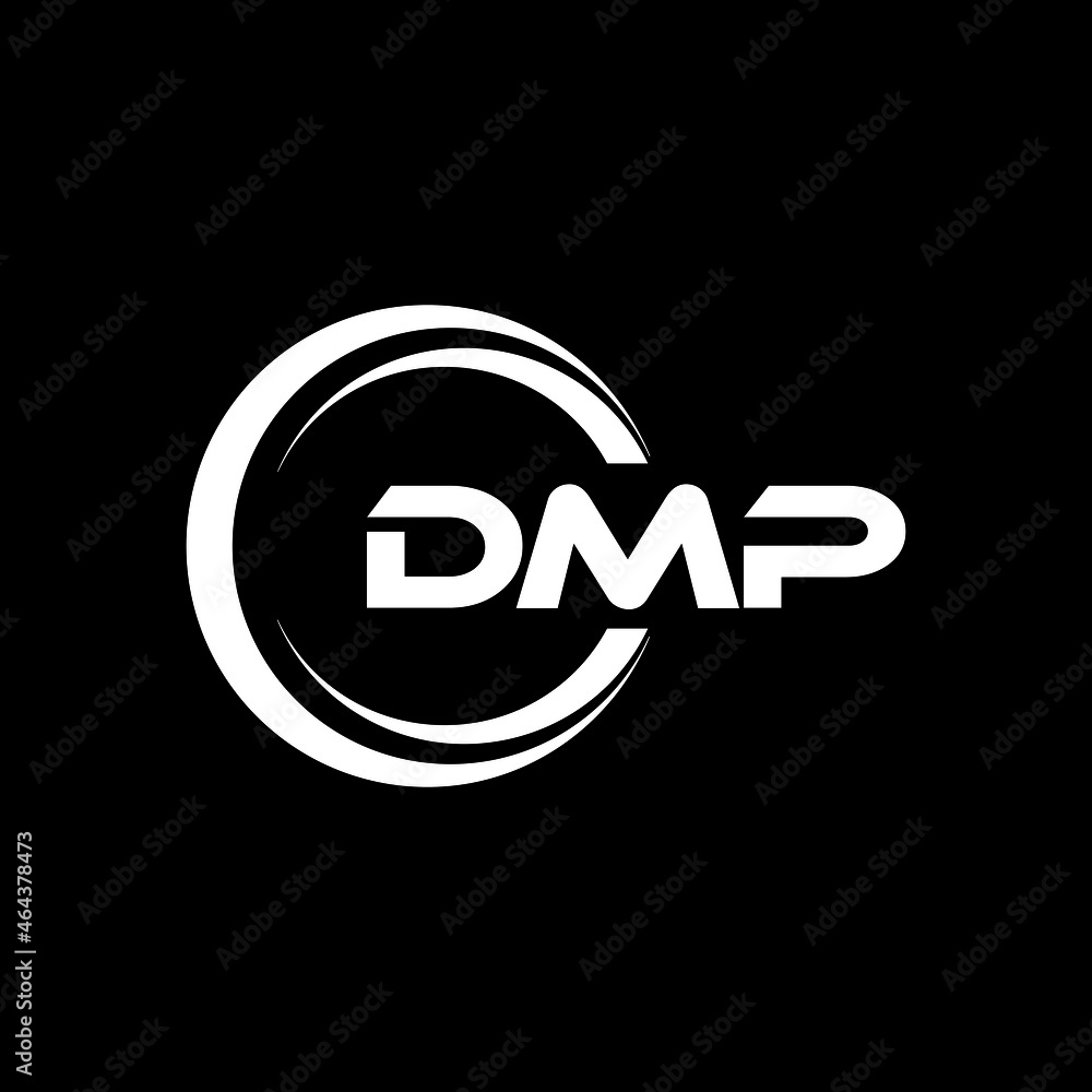 DMP letter logo design with black background in illustrator, vector ...