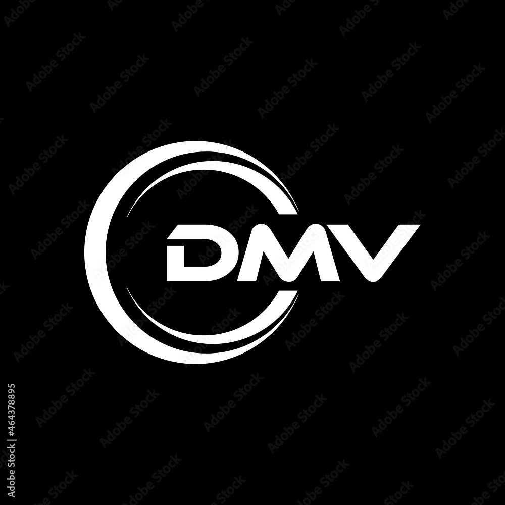 DMV letter logo design with black background in illustrator, vector ...