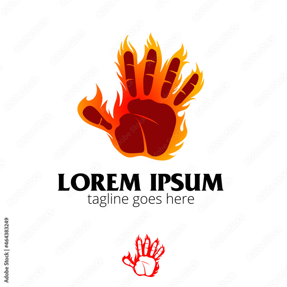 Burning Palm or burning hand symbol in vector format for design element ...