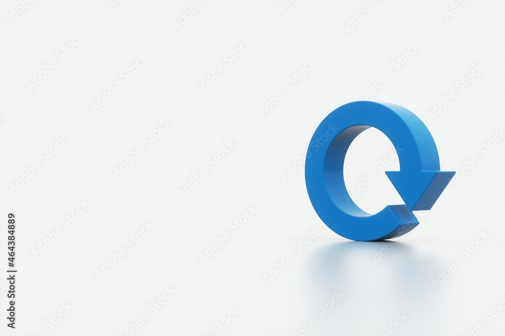 Blue Refresh icon isolated on white background. Reload symbol. Rotation ...