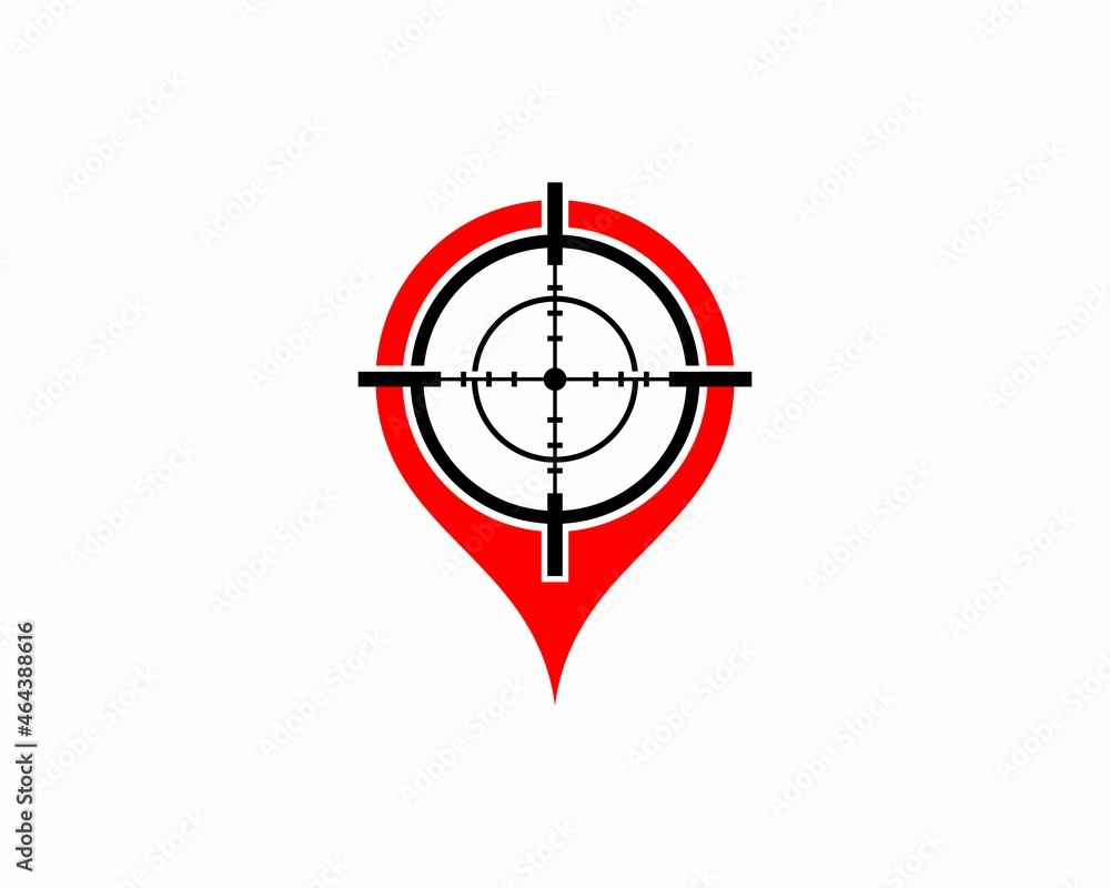 Point location with shooting target inside Stock Vector | Adobe Stock