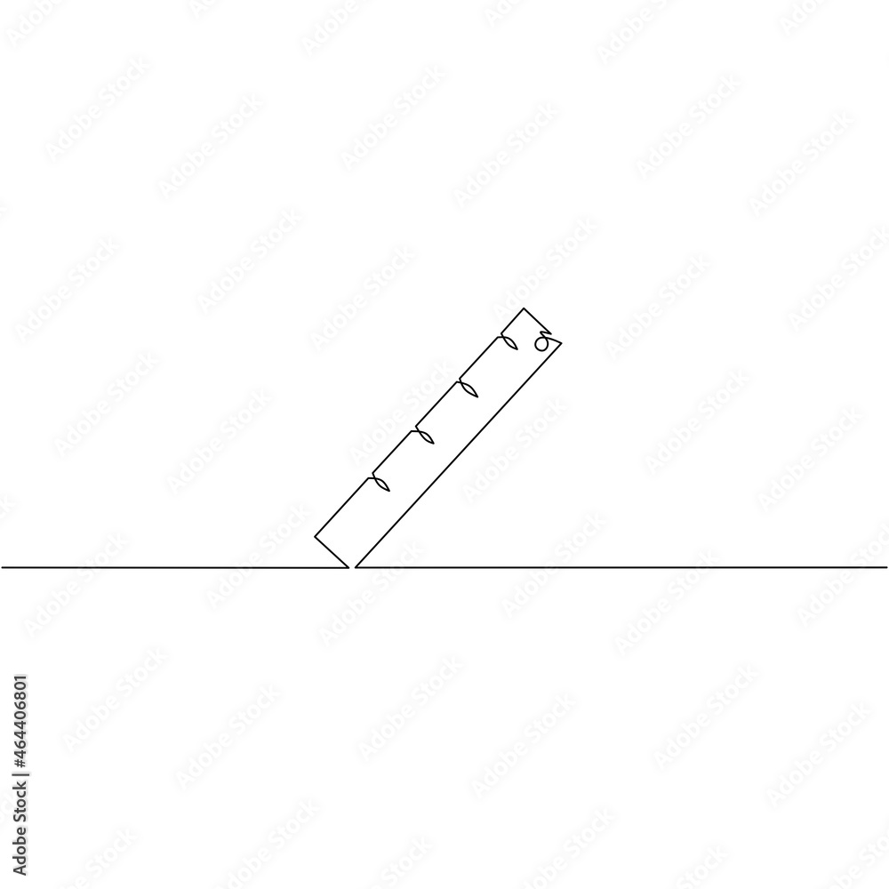 Continuous line drawing of ruler, object one line, single line art ...
