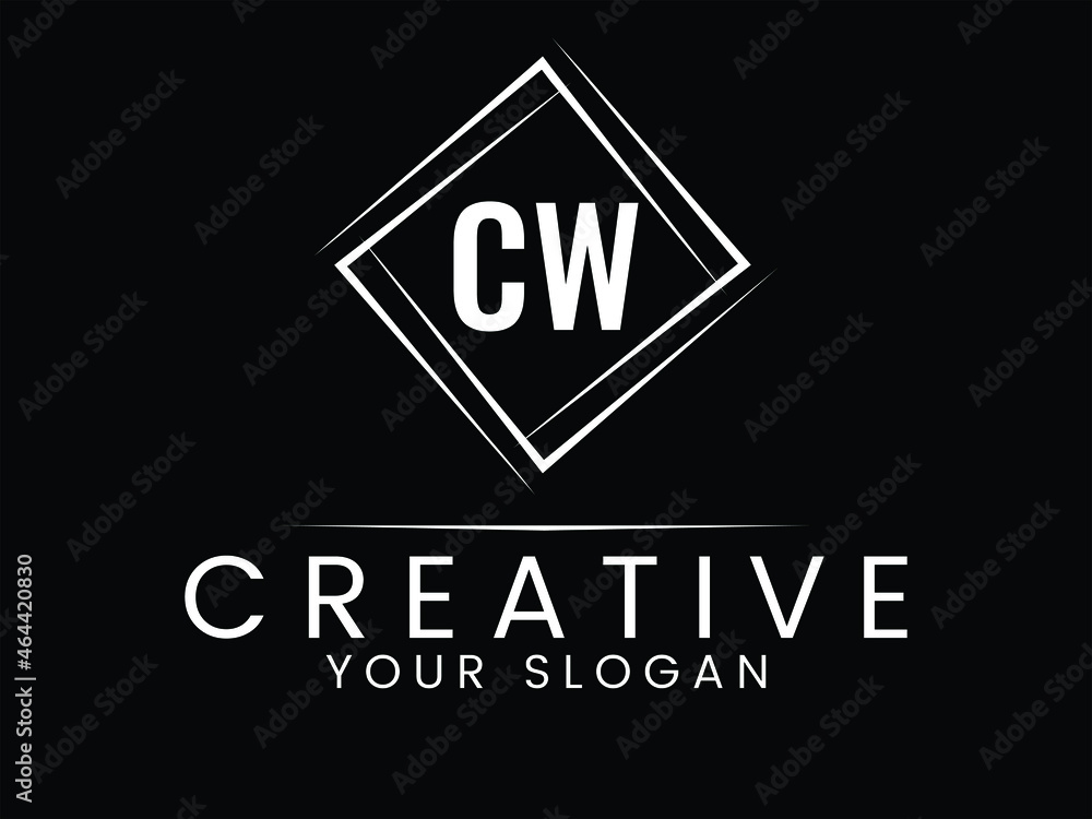 letter CW logo design template, Letter cw for logo company design ...