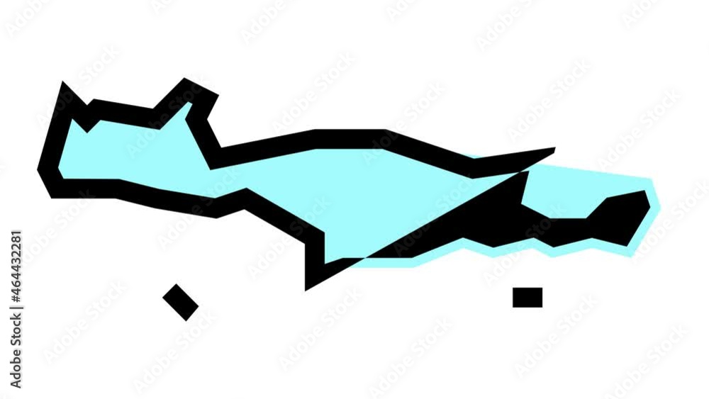 crete greece island animated color icon. crete greece island sign ...
