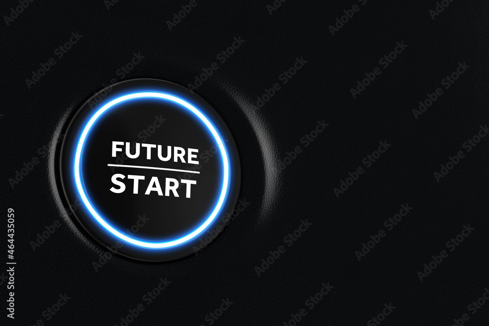 Start Stop Car Engine Button Future Start on a Modern Car Dashboard ...