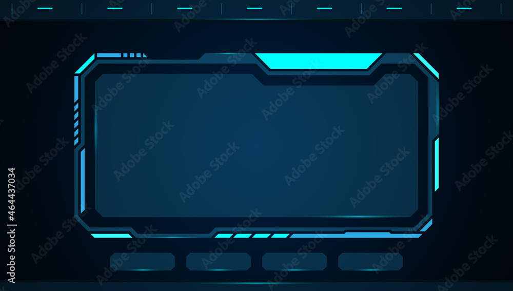 Blue control panel abstract Technology Interface hud on black ...