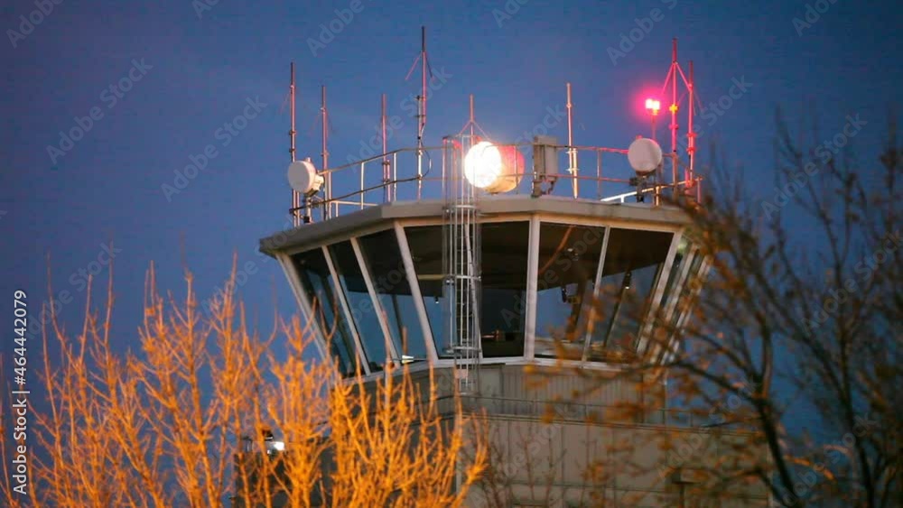 Perfectly looping control tower light rotating seamlessly to notify ...