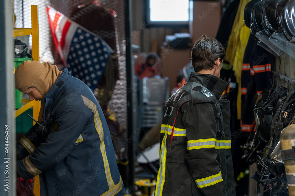 Firefighter ready for action,Fireman wearing firefighter turnouts and ...