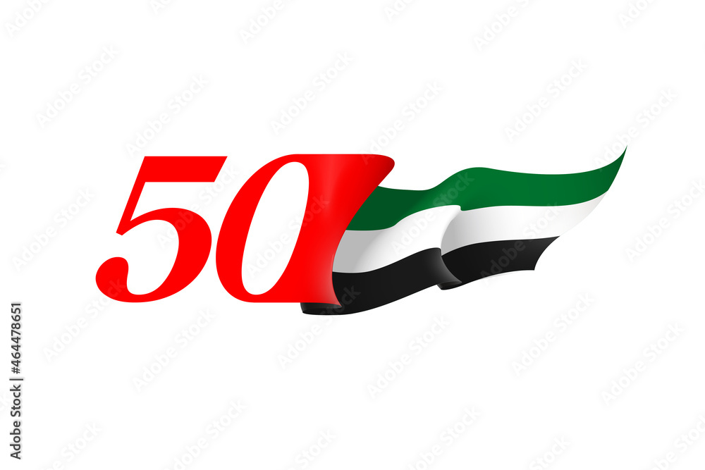 logo Fifty UAE national day, Spirit of the union. Banner with UAE state ...