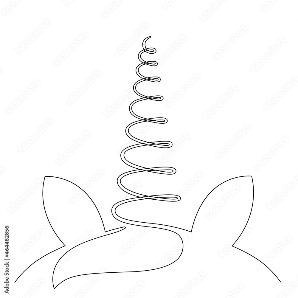 Unicorn drawing vector, continuous single one line art style isolated ...