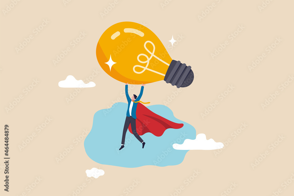 Big idea to boost business success, super power or creativity to win ...