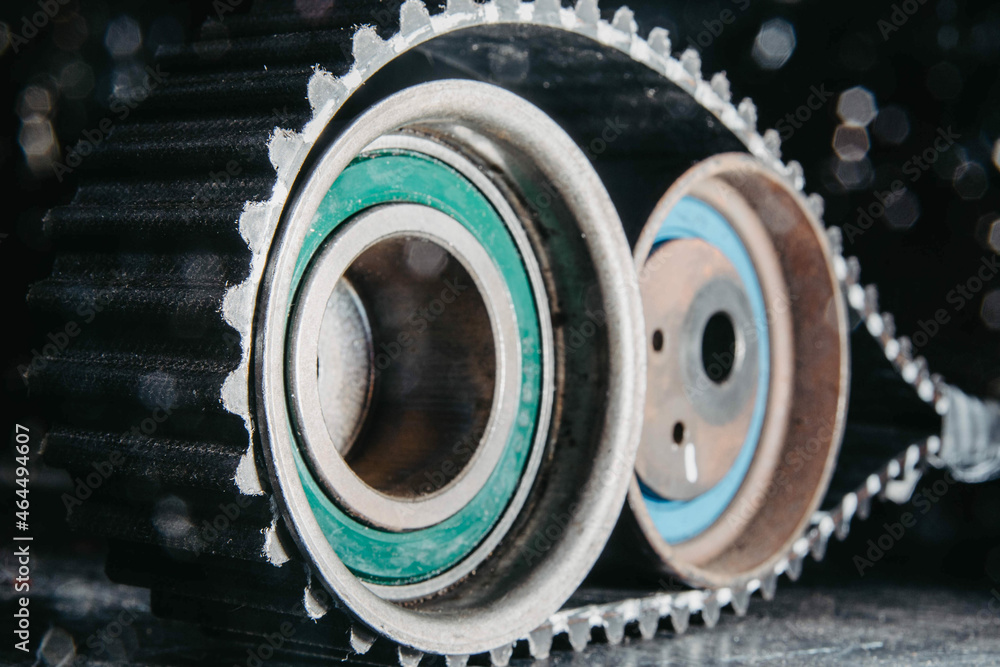 Poster timing belt and tension rollers of the gas distribution system ...
