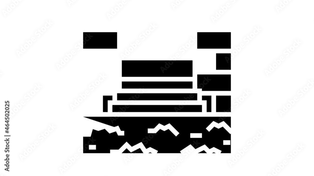 hardscapes fence animated glyph icon. hardscapes fence sign. isolated ...