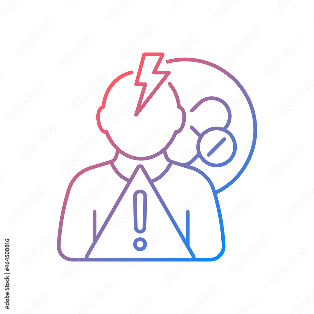 Side effects risk gradient linear vector icon. Experimental drug ...