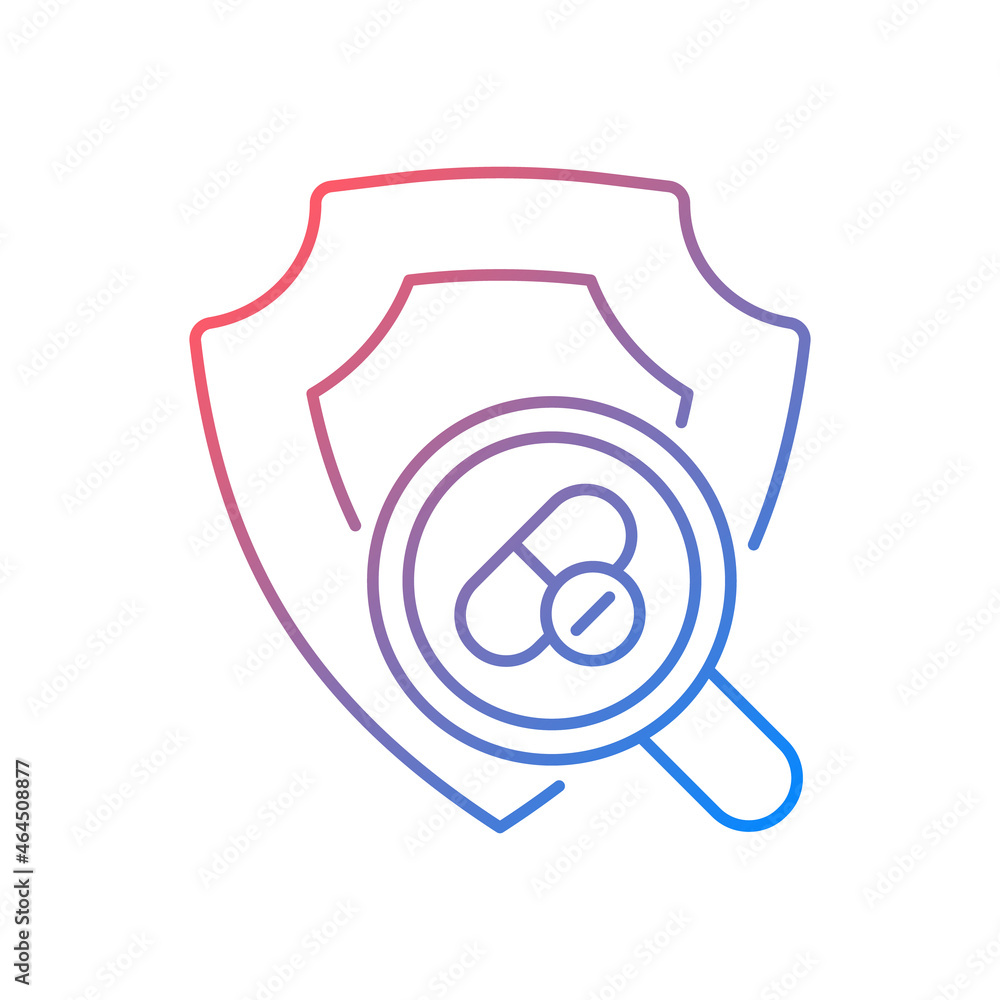 Checking safety of new drugs gradient linear vector icon. Dose response ...