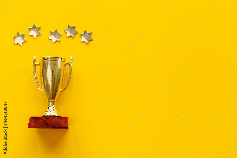 Best of the best - five stars rating and winner trophy cup for winner ...
