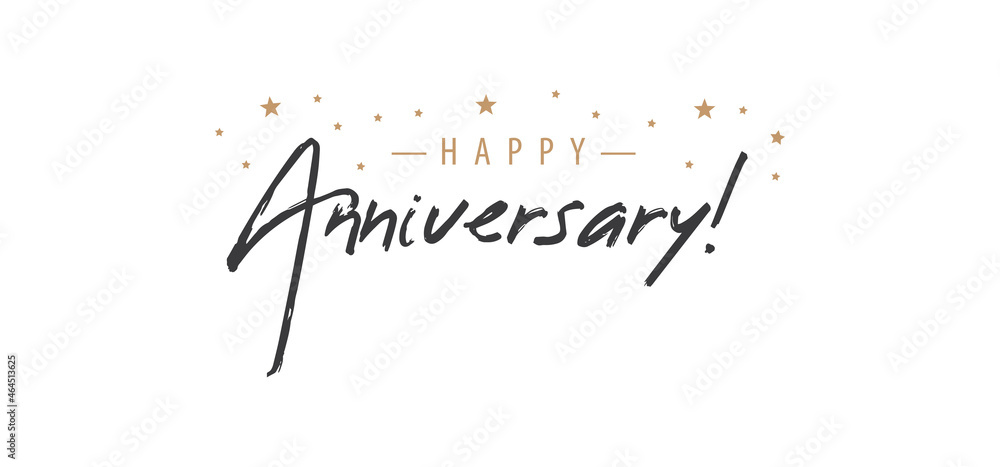 Happy Anniversary calligraphy inscription. Greeting banner. Hand drawn ...