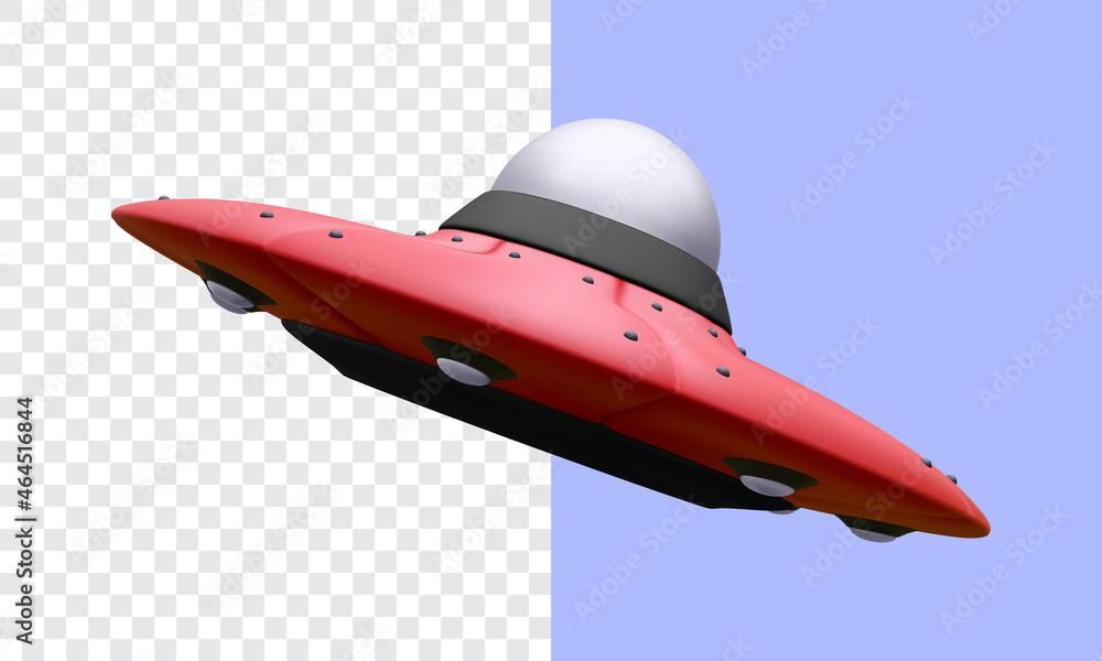 Unidentified flying object isolated on transparent background. Vector ...