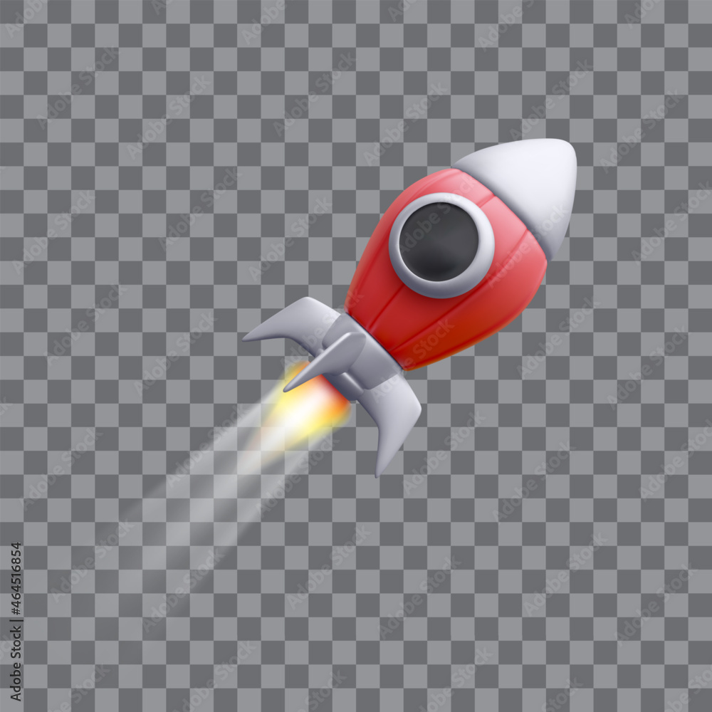 3d realistic rocket isolated on transparent background. Vector ...