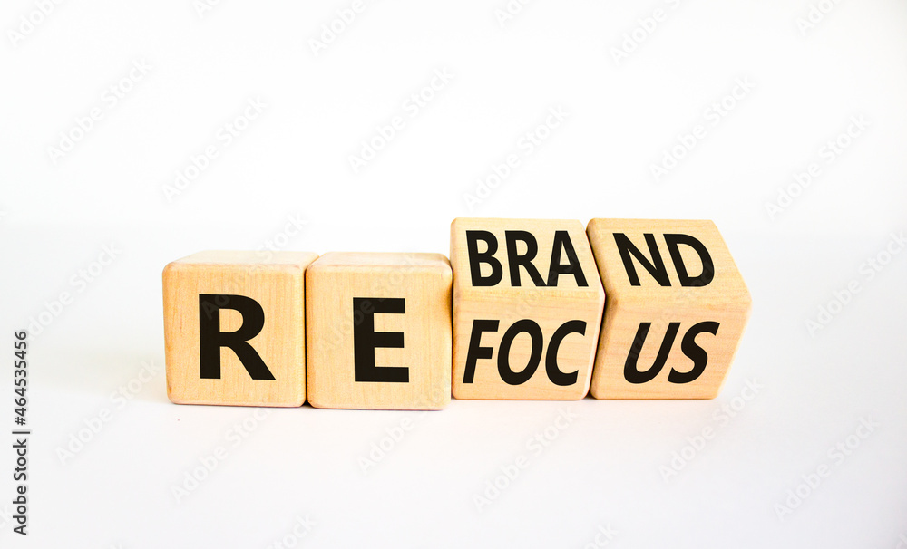 Refocus and rebrand symbol. Turned cubes and changed the word 'refocus ...