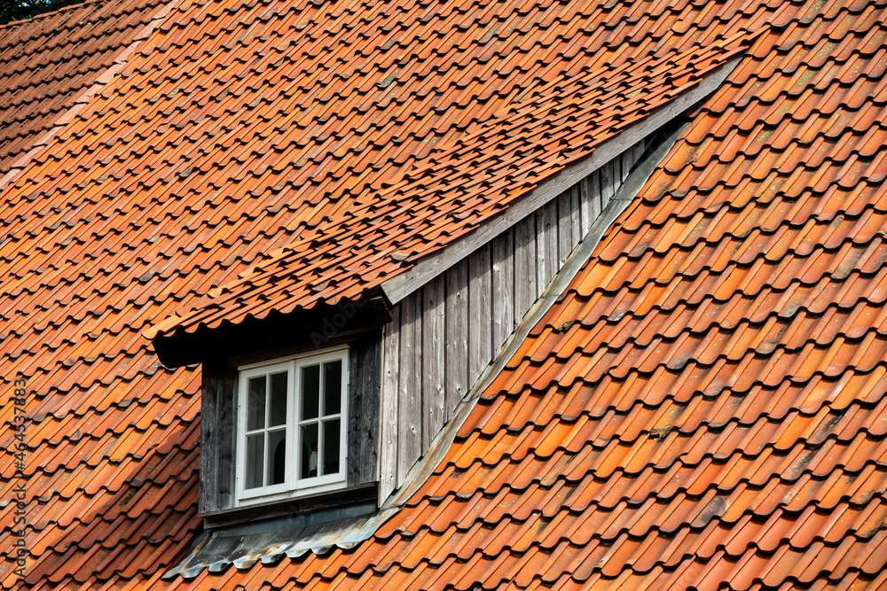 Hausdach mit Dachgaube Stock Photo | Adobe Stock