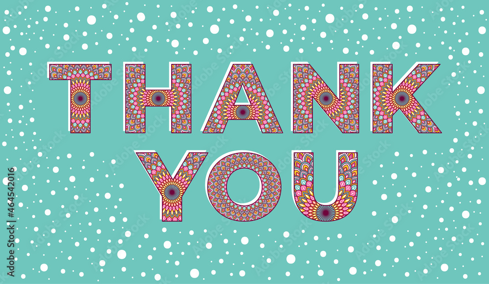 Thank you background with colorful lettering Stock Vector | Adobe Stock