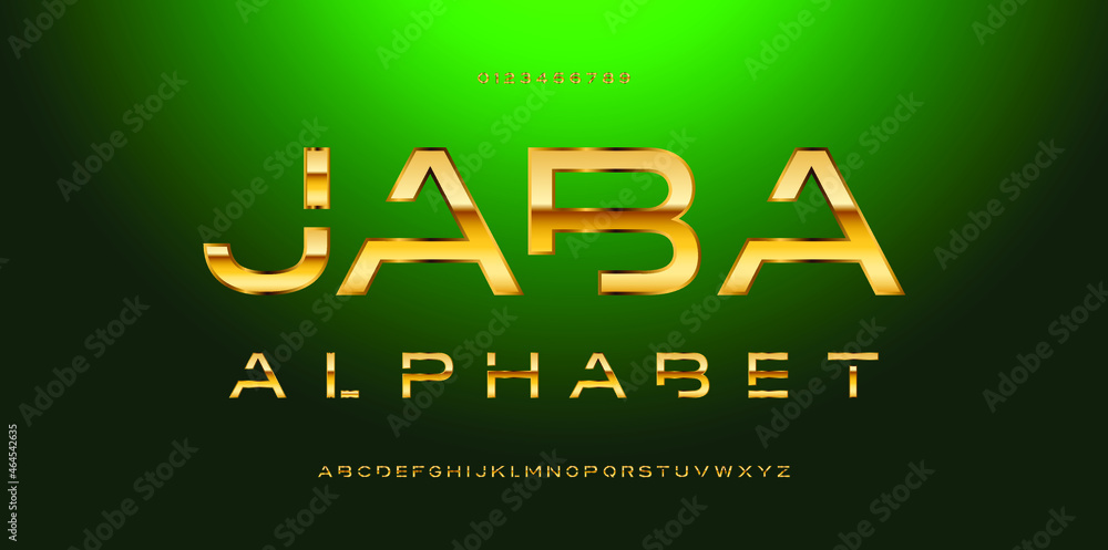 Gold font and alphabet vector, Golden typeface letter and number design ...