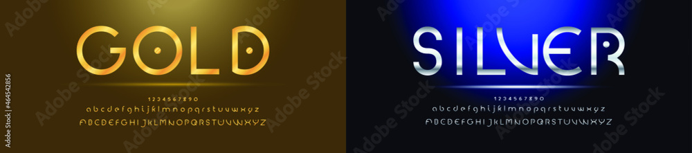 Gold font and alphabet vector, Golden typeface letter and number design ...