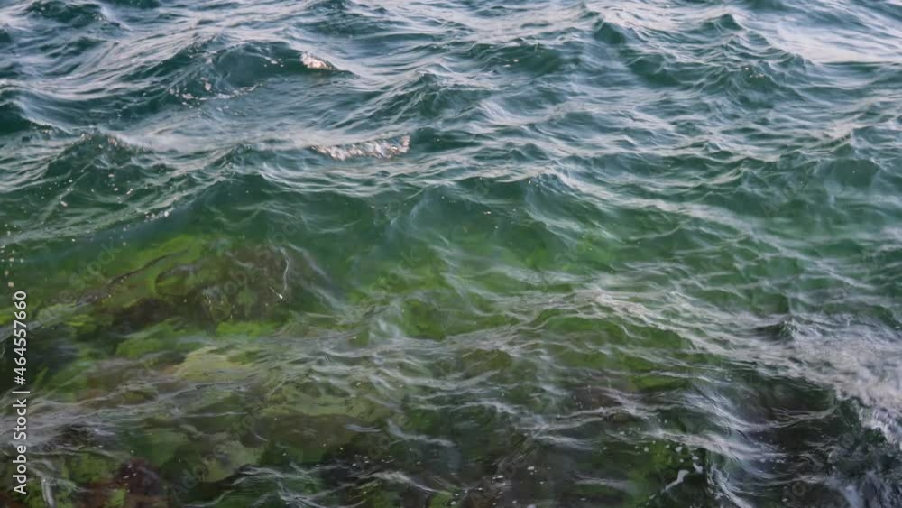 Sea waves, blue turquoise green water, with white foam. Background for ...