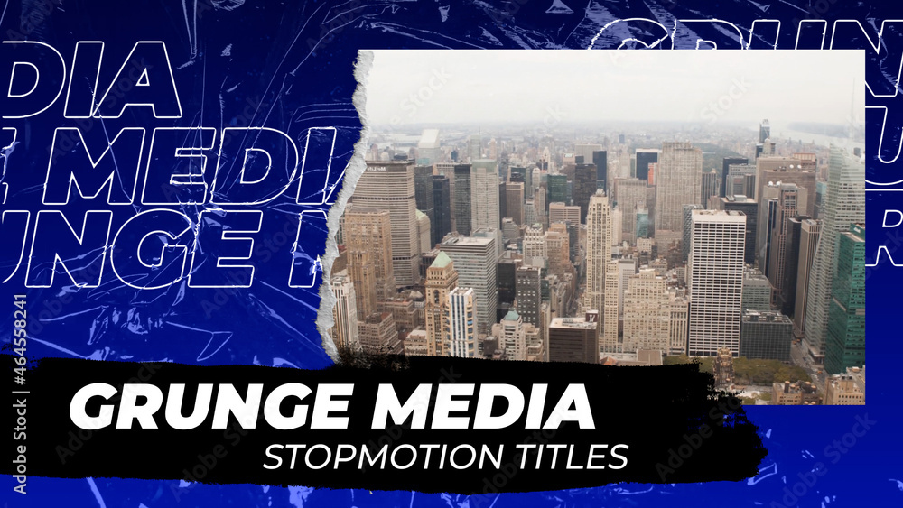 Grunge Media Stop Motion Titles Stock Template | Adobe Stock