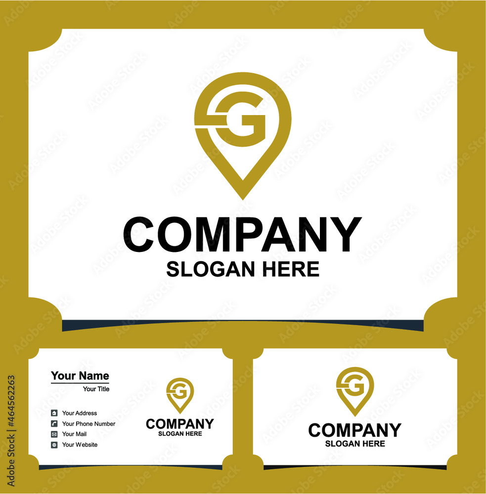 Letter g Pin Point Initial Logo Design Element vector illustration of a ...