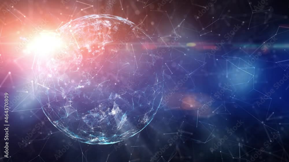 Vidéo Stock Shining digital Earth planet sphere rotating in digital ...