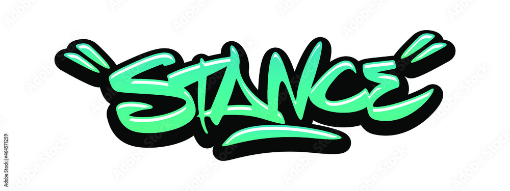 Stance hand drawn text. Lettering, calligraphy word graphic ...