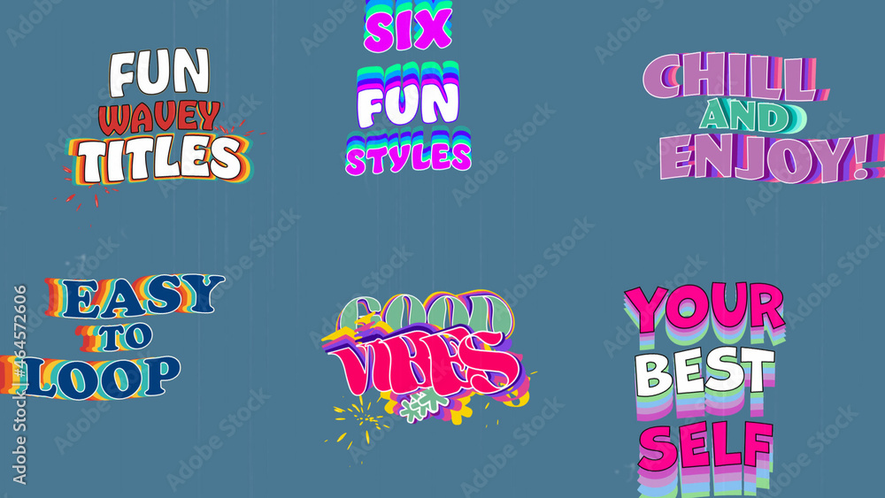 Fun Wavey Titles Stock Template | Adobe Stock
