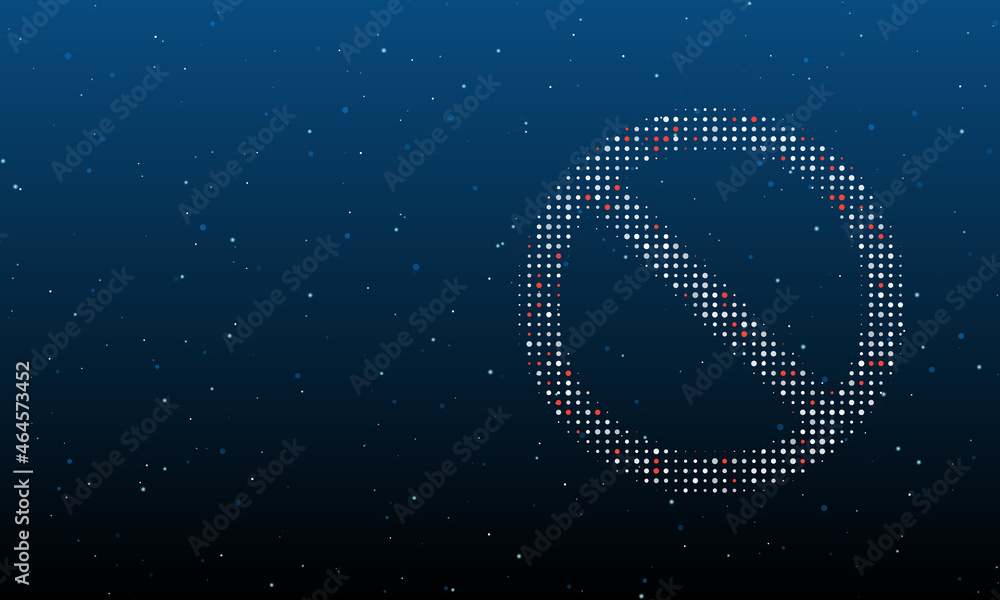 On the right is the stop symbol filled with white dots. Background ...