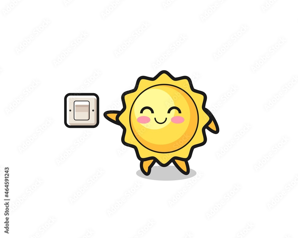 cartoon sun is turning off light Stock Vector | Adobe Stock